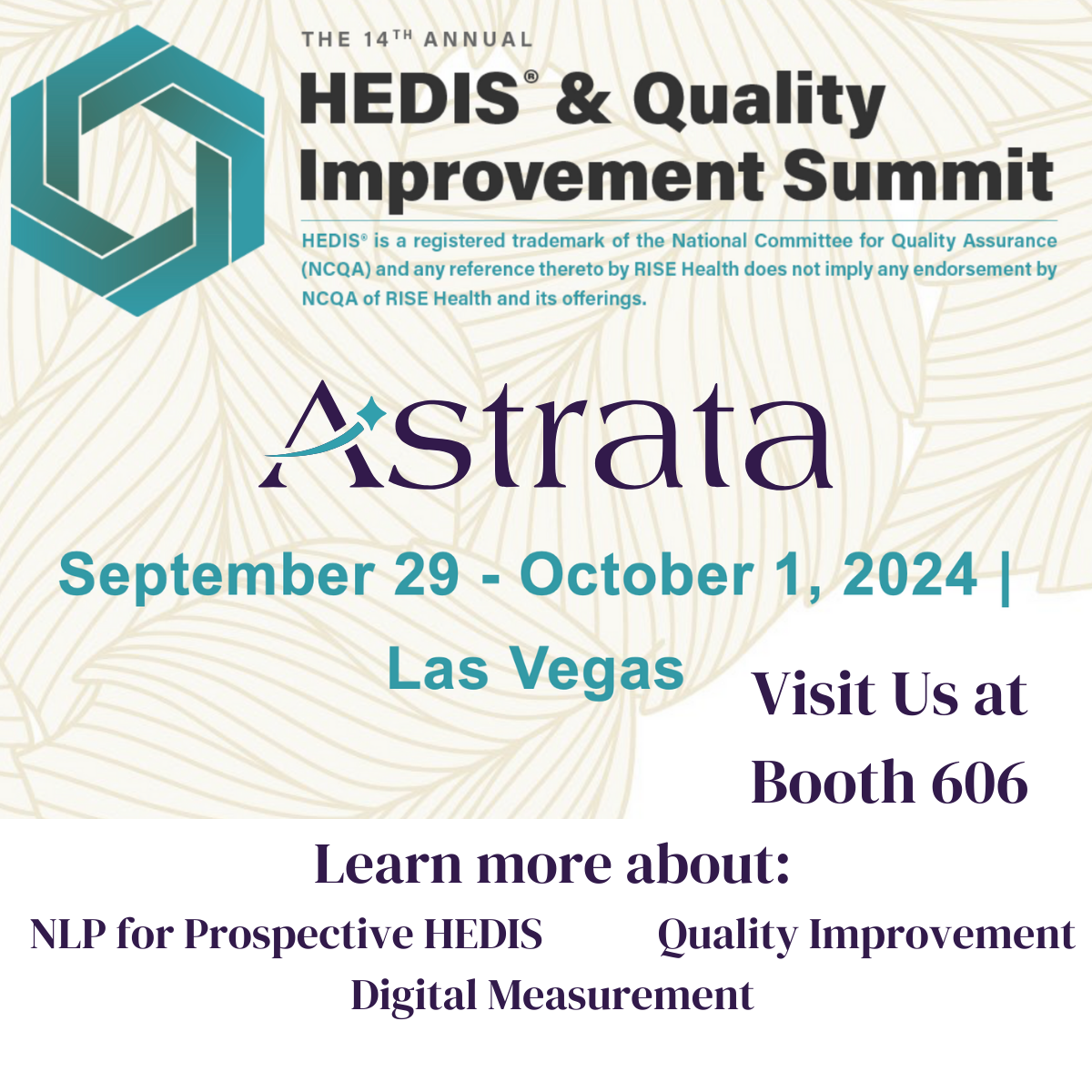 RISE's HEDIS® & Quality Improvement Summit-Las Vegas-Visit Us at Booth ...